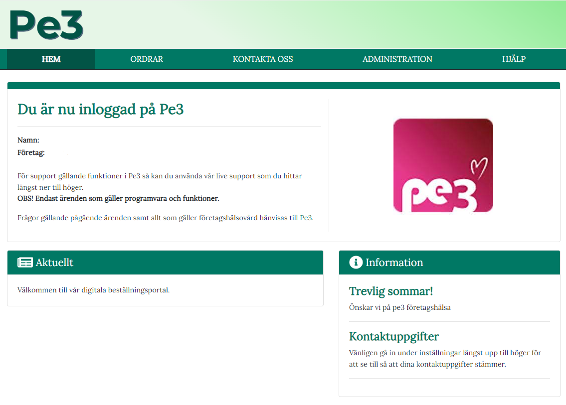Ny kundportal för Pe3:s kunder - Pe3